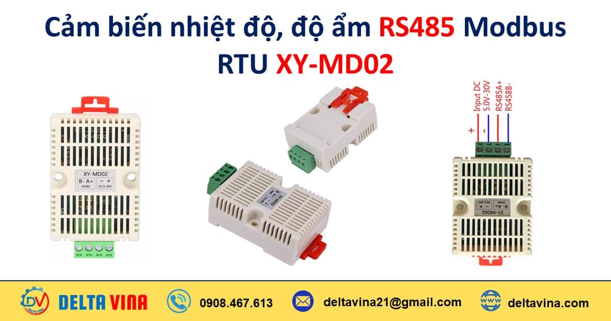 Cảm biến nhiệt độ, độ ẩm RS485 Modbus RTU XY-MD02 - DeltaVina